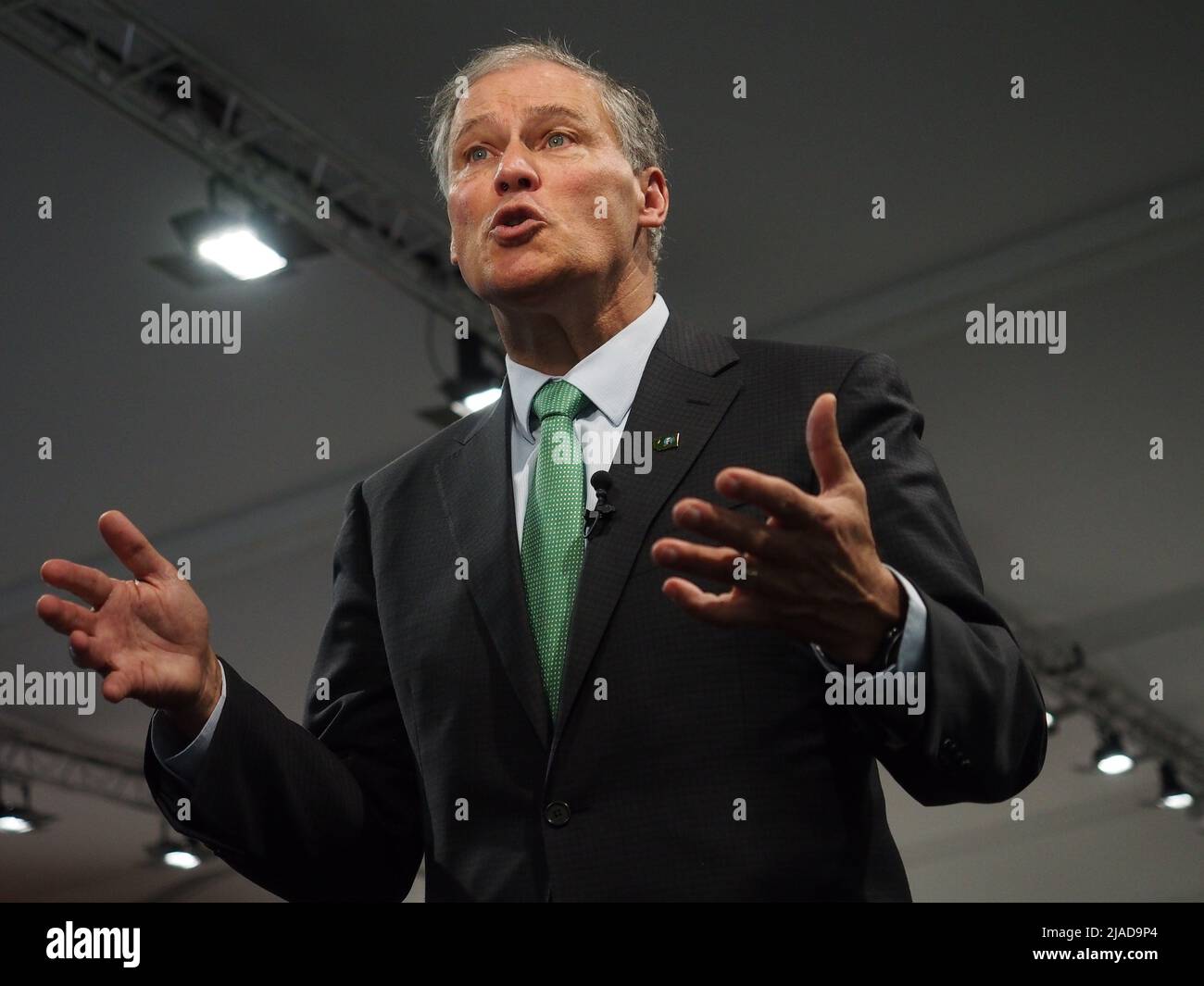 Jay Robert Inslee, governor of Washington, speaking at the United ...