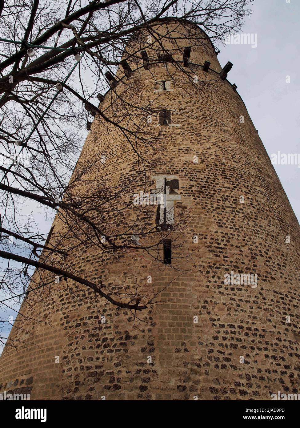 Autumn view of the tower and ruins of the Godesburg castle in Bad ...