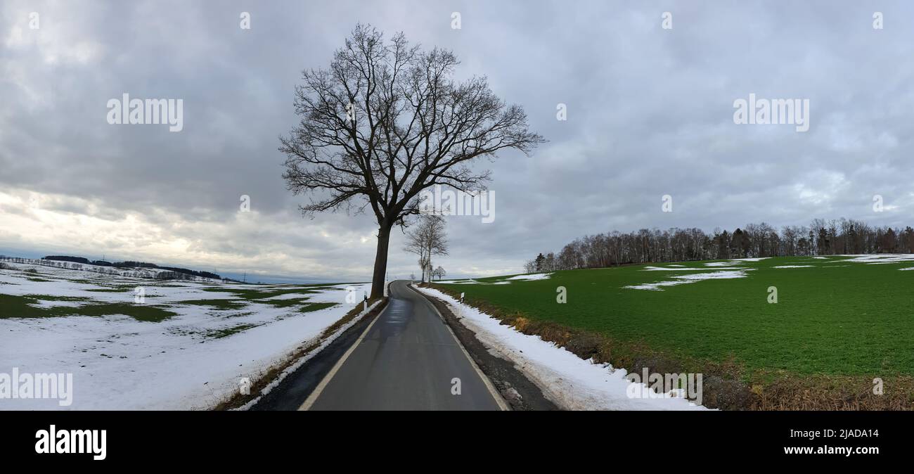 scenic panorama view of natural landscape under a cloudy sky Stock ...