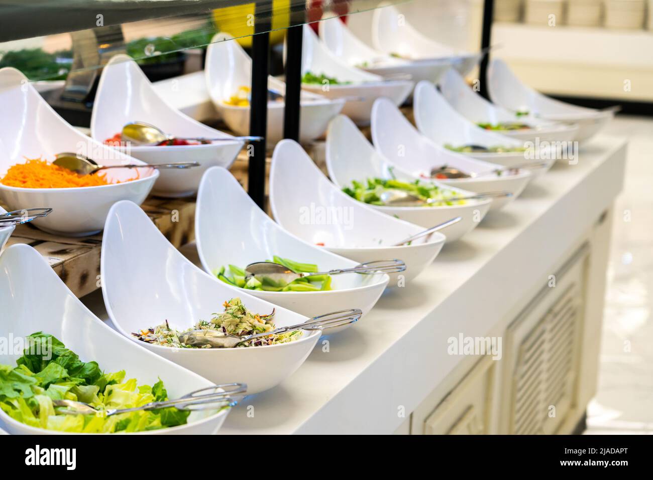 Salad bar with vegetables in restaurant. Healthy food concept Stock ...
