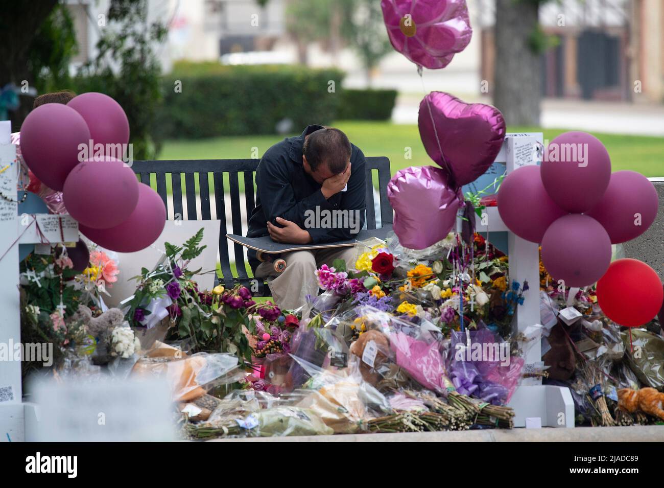 May 29, 2022: Crosses bear the names of the shooting victims in the ...