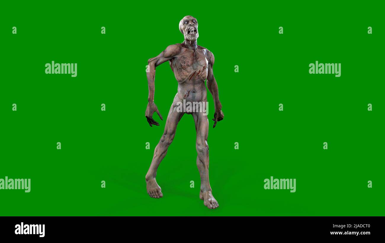 Fantasy character Zombie Undead in epic pose - 3D render on isolated ...