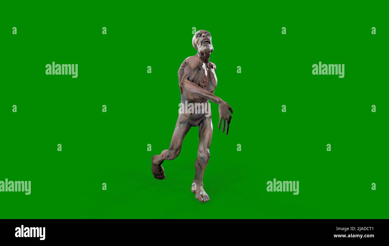 Fantasy character Zombie Undead in epic pose - 3D render on isolated ...