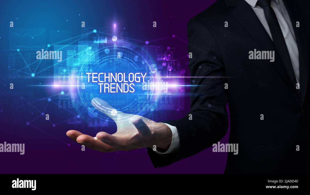 Man hand holding digital technology concept Stock Photo - Alamy
