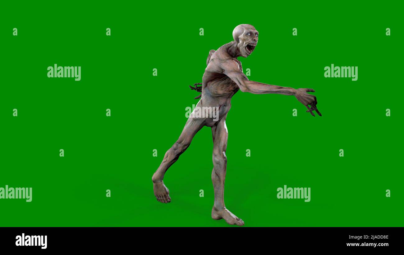 Fantasy character Zombie Undead in epic pose - 3D render on isolated ...