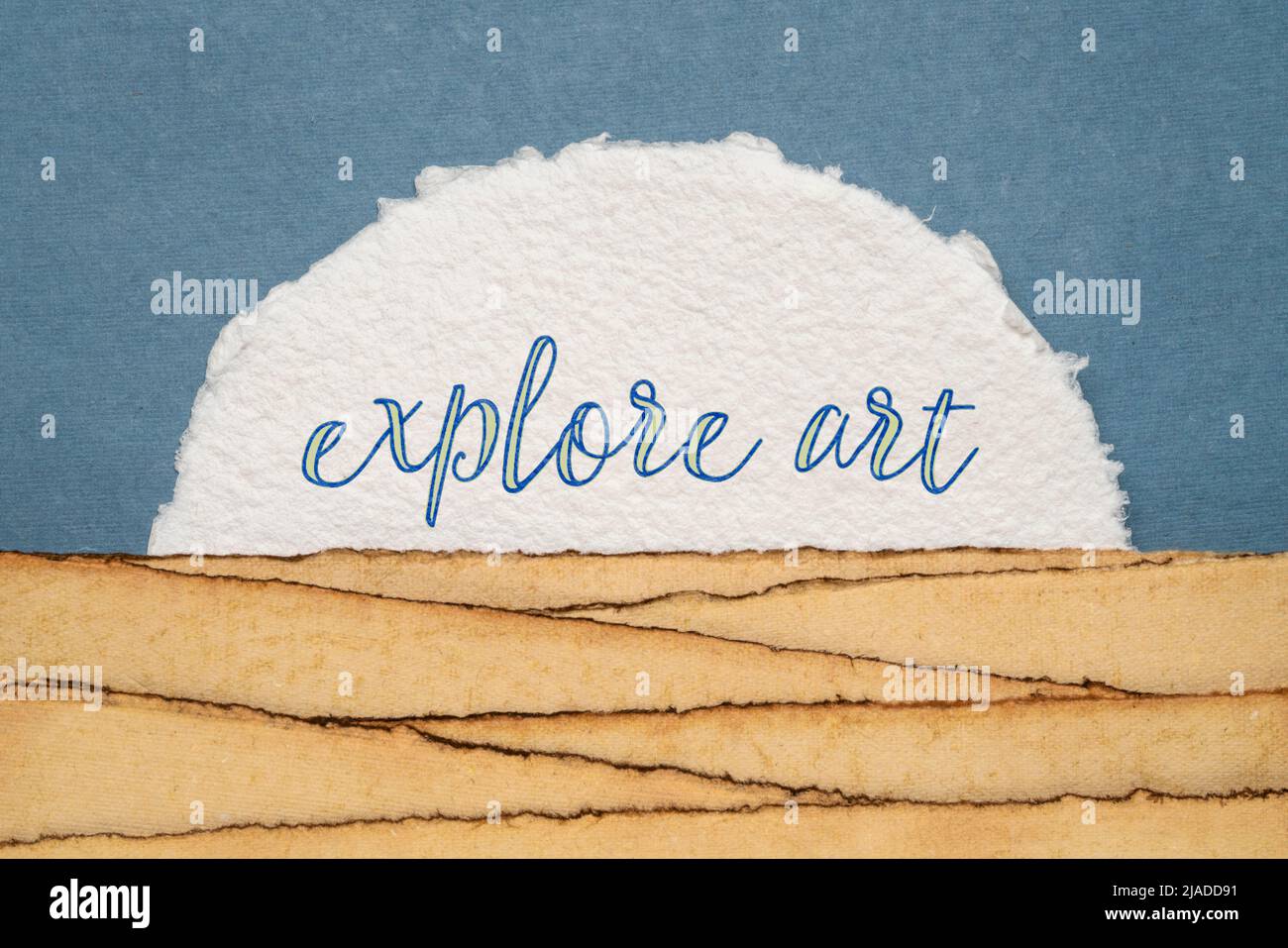 explore art inspirational reminder note, handwriting on a moon or sun ...