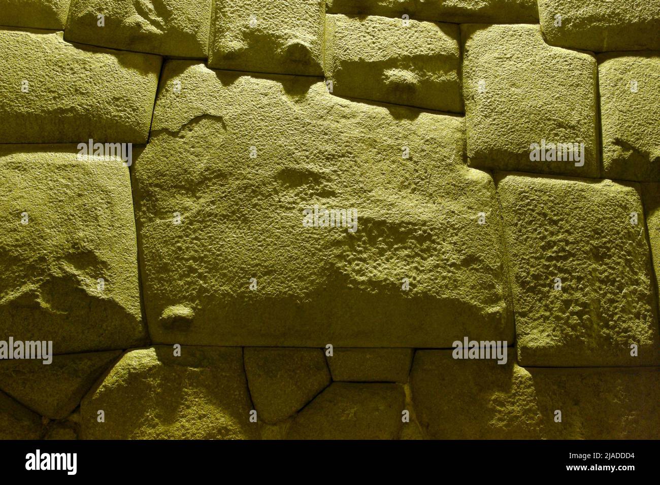 Night view of the twelve angle stone in Cusco Stock Photo - Alamy