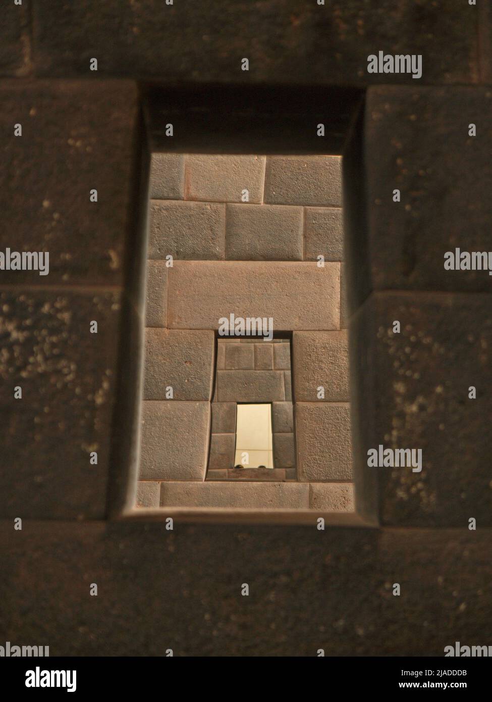 Inside stone window in the Coricancha temple Stock Photo - Alamy