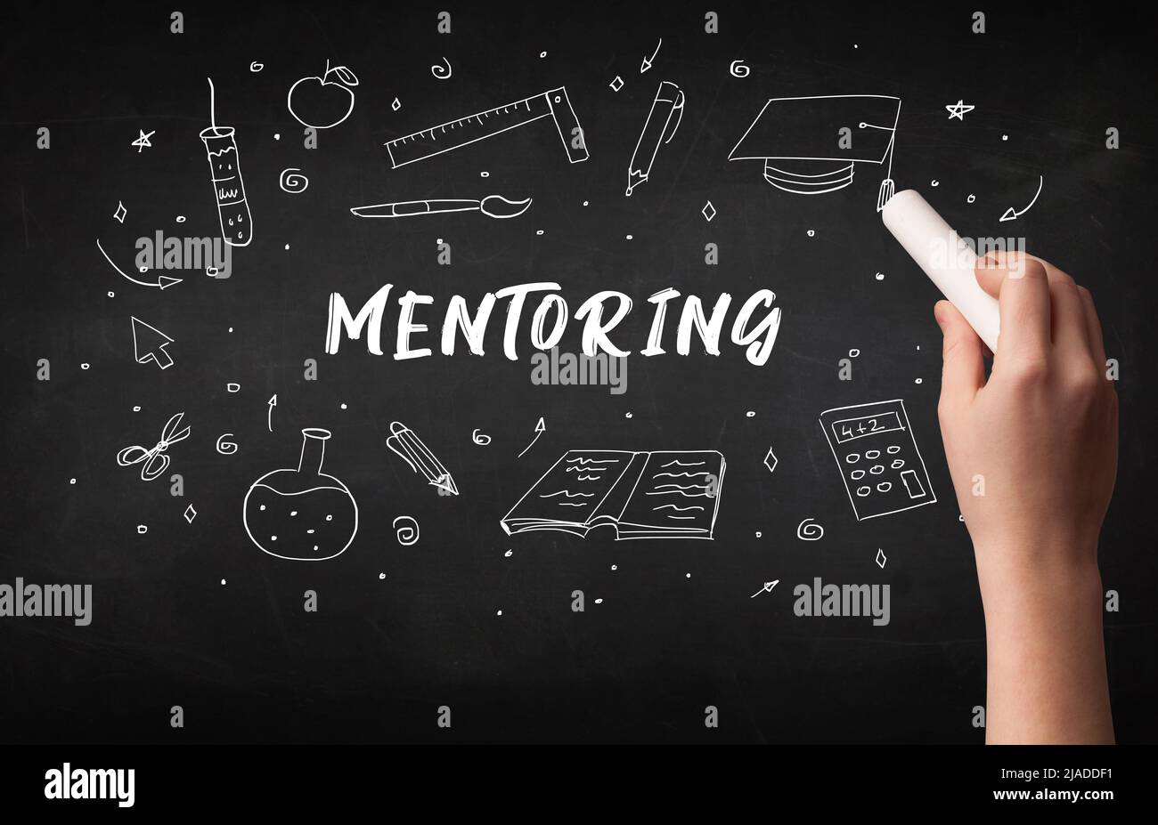 Hand drawing education concept concept Stock Photo - Alamy