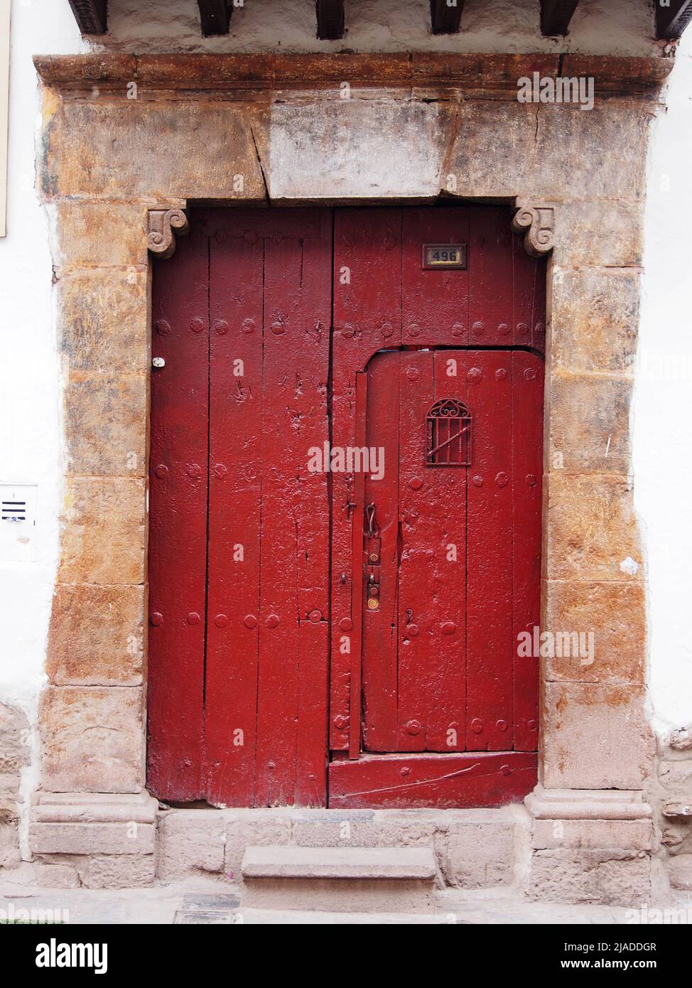 Old Cusco colonial style stone gate and doorway Stock Photo - Alamy