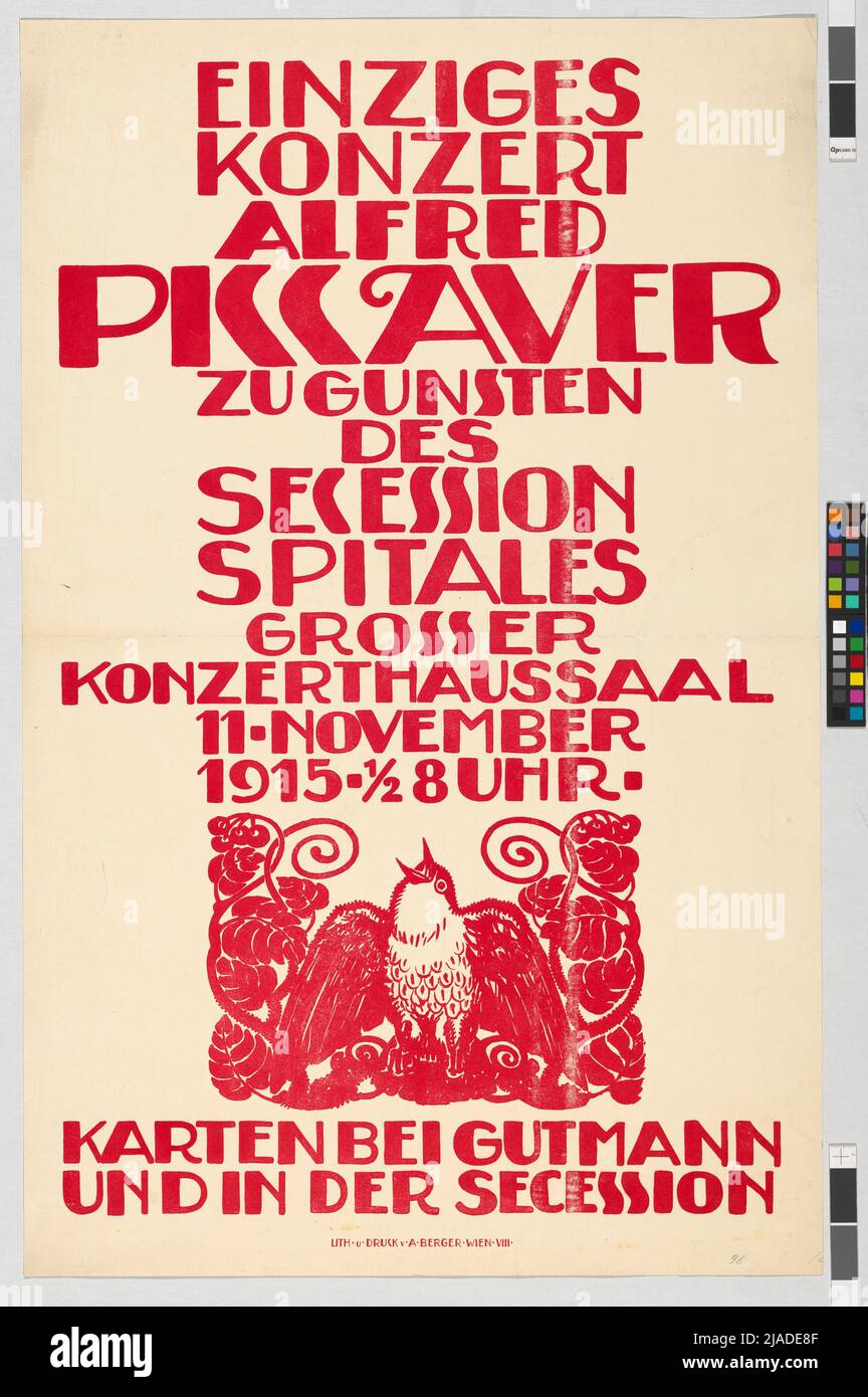 The only concert Alfred Piccaver in favor of the Secession Hospital ...