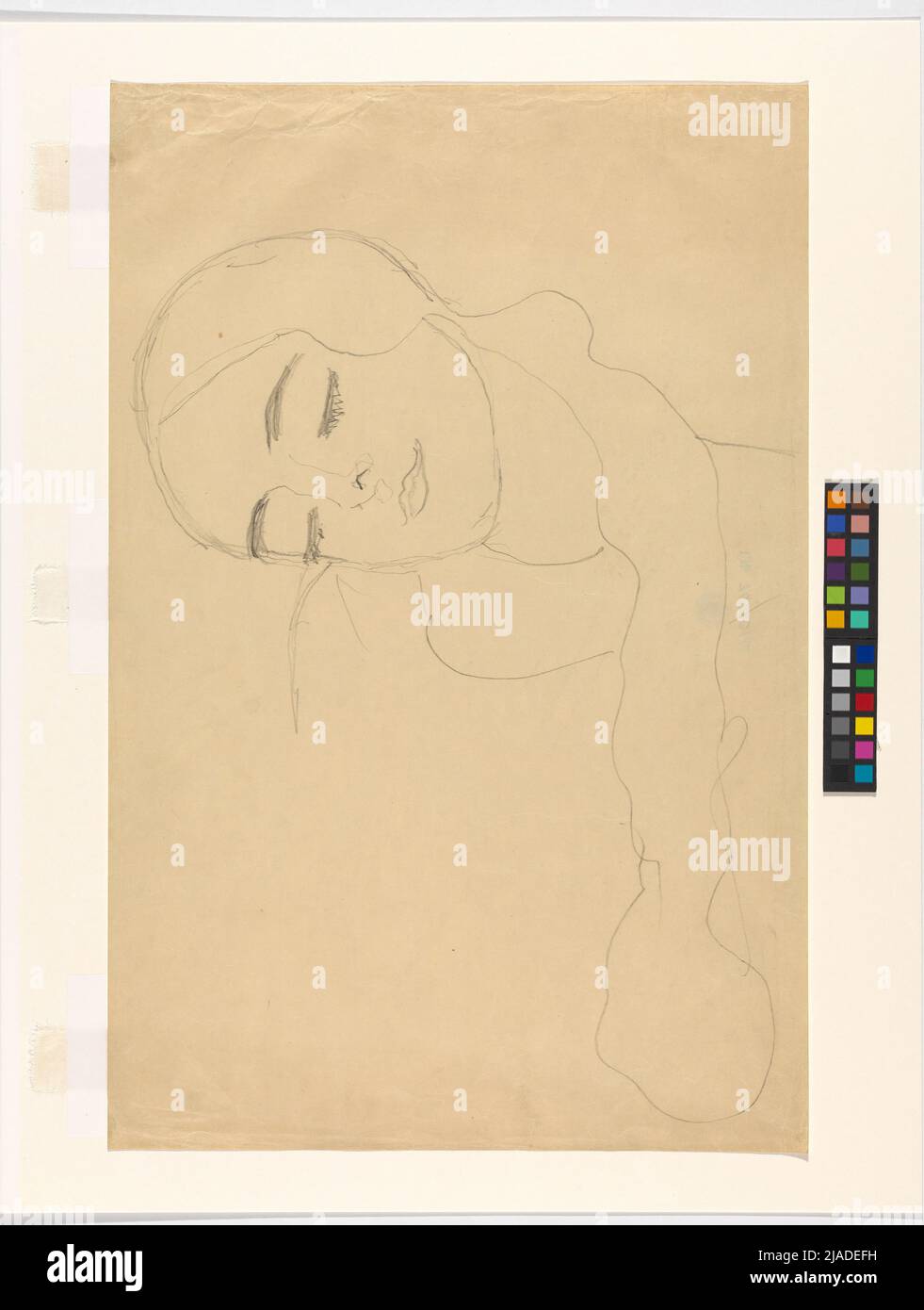 Study on a women's head inclined to the left. Gustav Klimt (1862-1918 ...