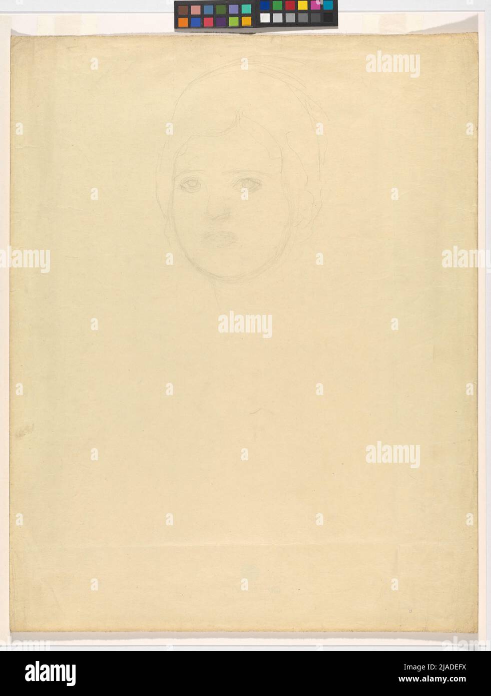 Study on a girl's head. Gustav Klimt (1862-1918), artist Stock Photo ...