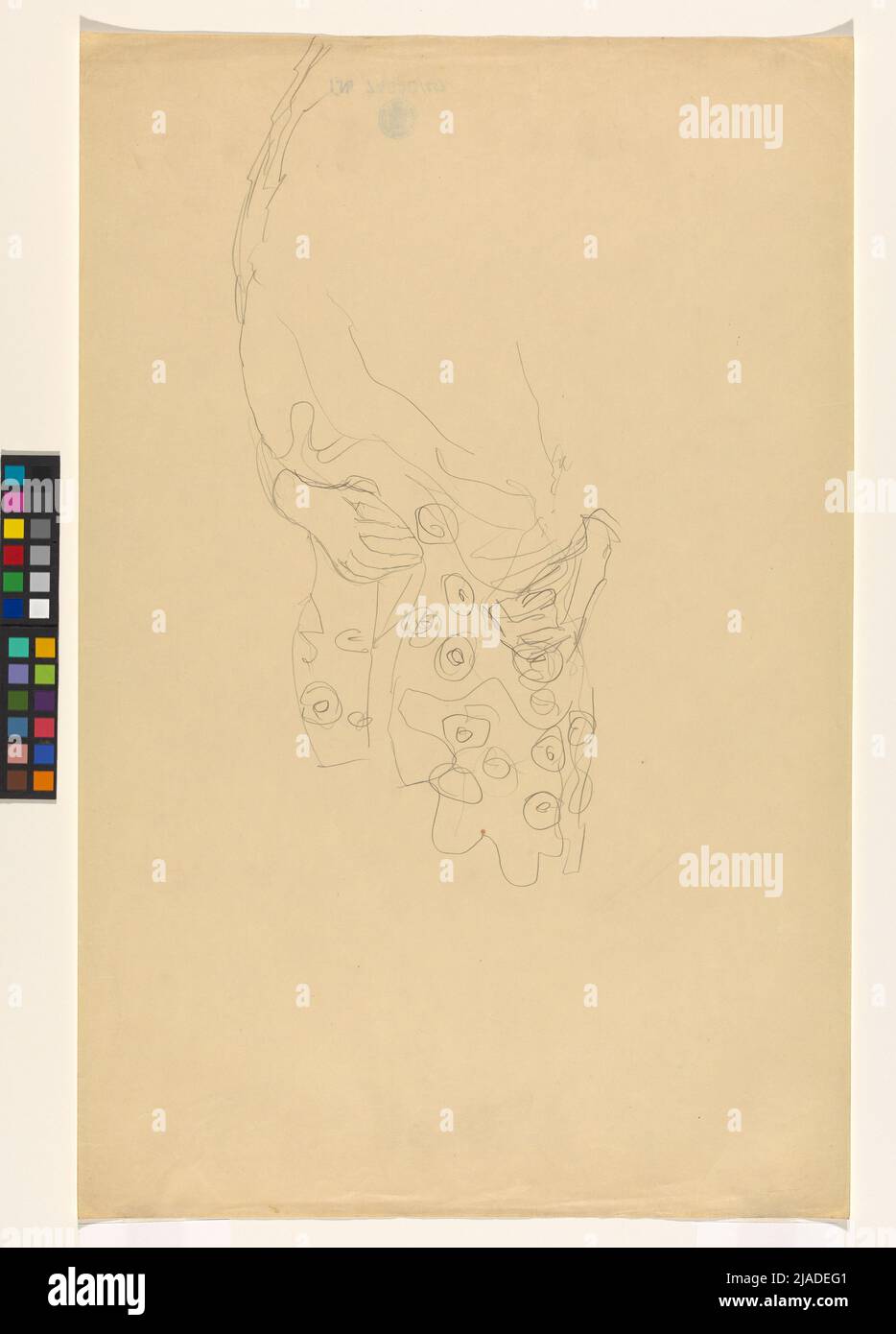 Guard study with hands. Gustav Klimt (1862-1918), artist Stock Photo ...