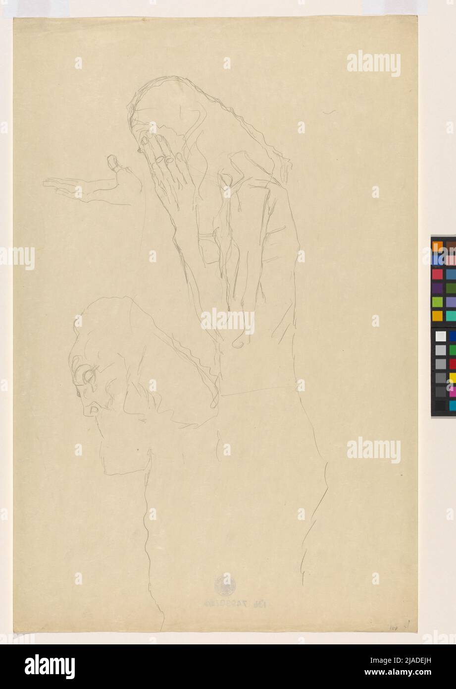 Two studies of an old man. Gustav Klimt (1862-1918), artist Stock Photo ...