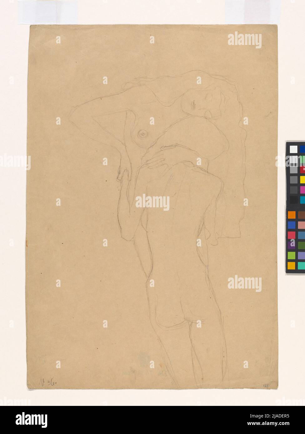 Two female acts in hug. Gustav Klimt (1862-1918), artist Stock Photo ...