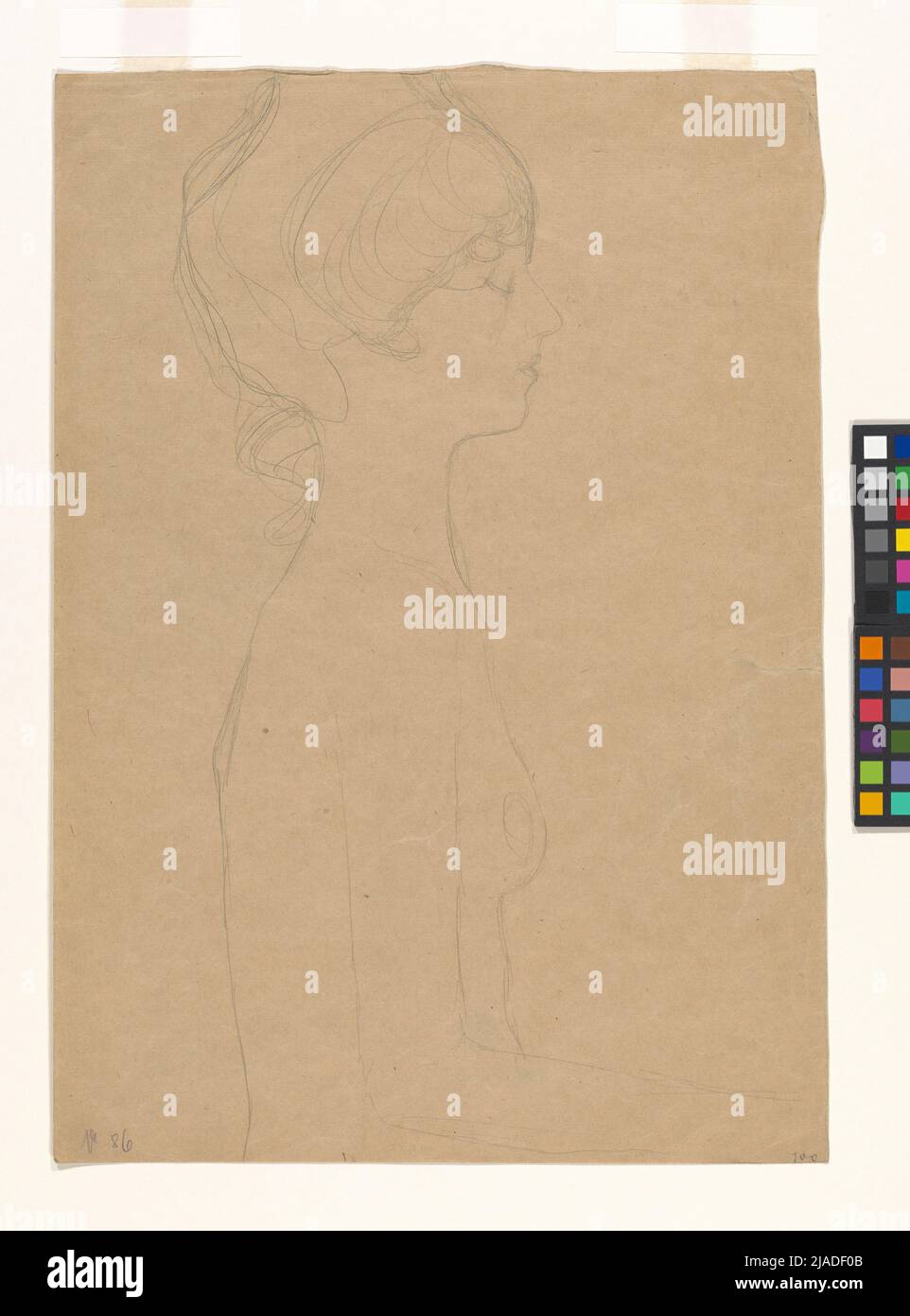 Female half -figure in profile to the right. Gustav Klimt (1862-1918 ...