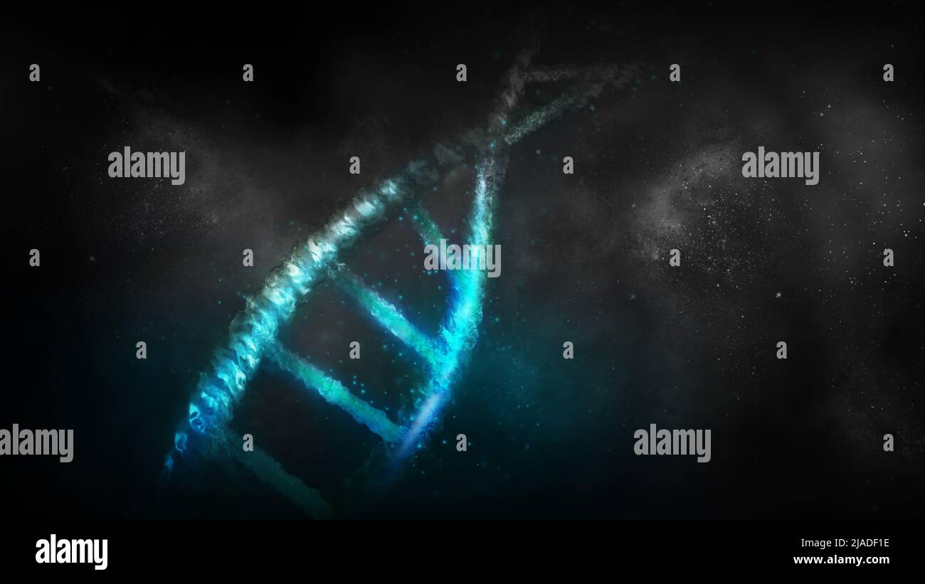 Fragment of DNA double helix model, 3D render Stock Photo - Alamy