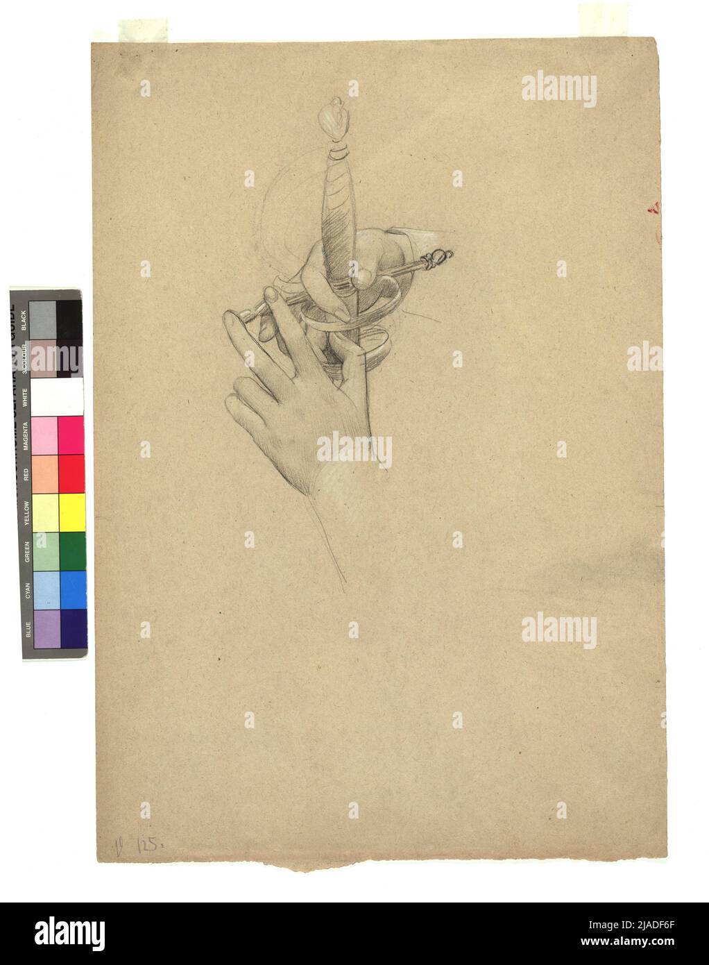 Hand study for a saber grip. Gustav Klimt (1862-1918), artist Stock ...