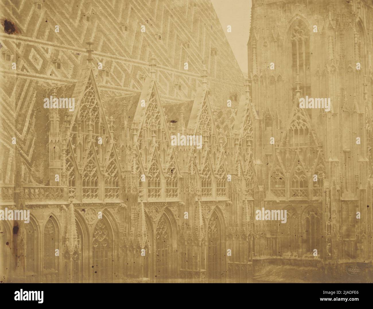 1., Stephansdom, the newly developed gable on the south side. k. k. Hof ...