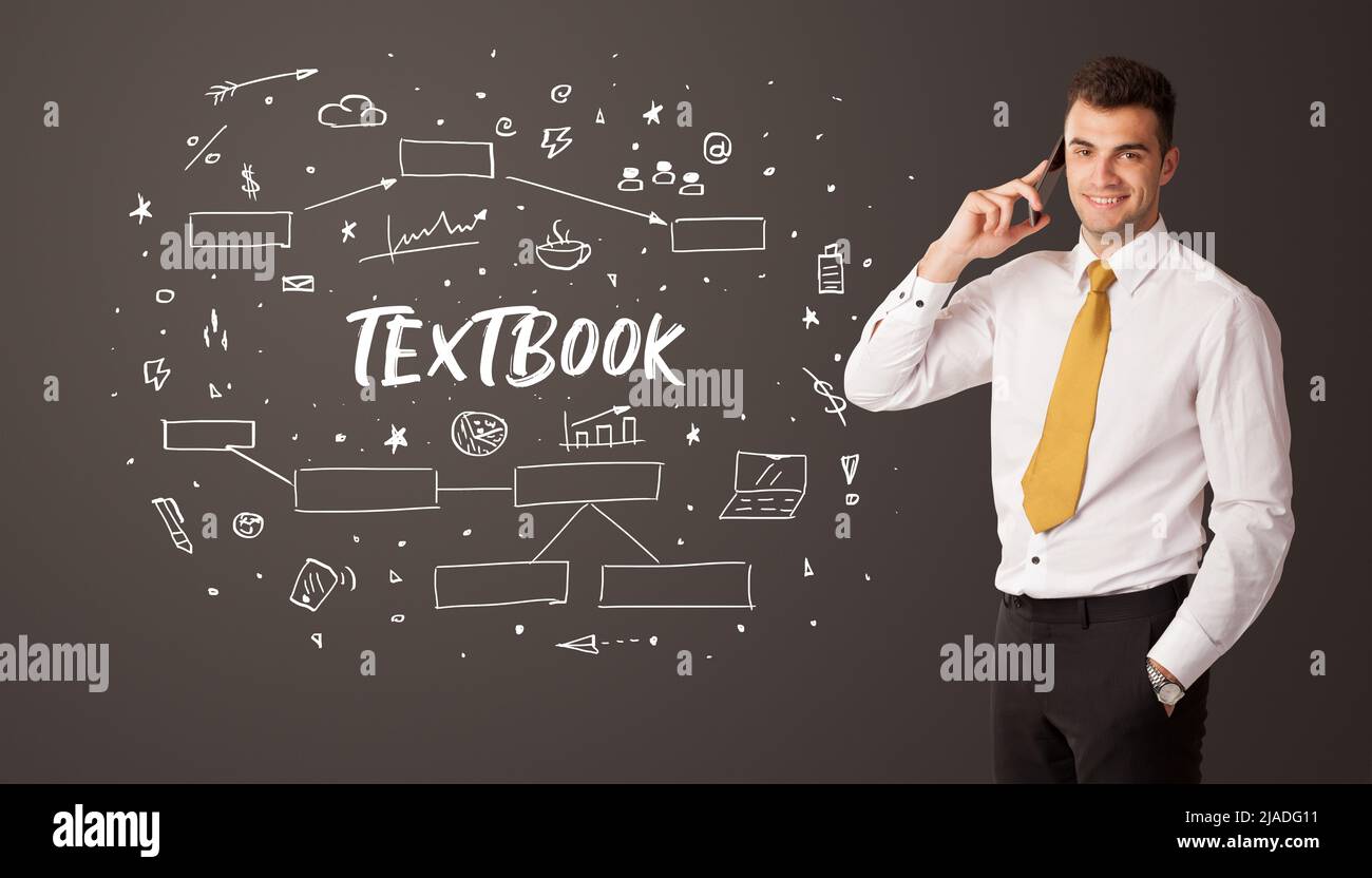 Businessman thinking with educational inscription Stock Photo - Alamy