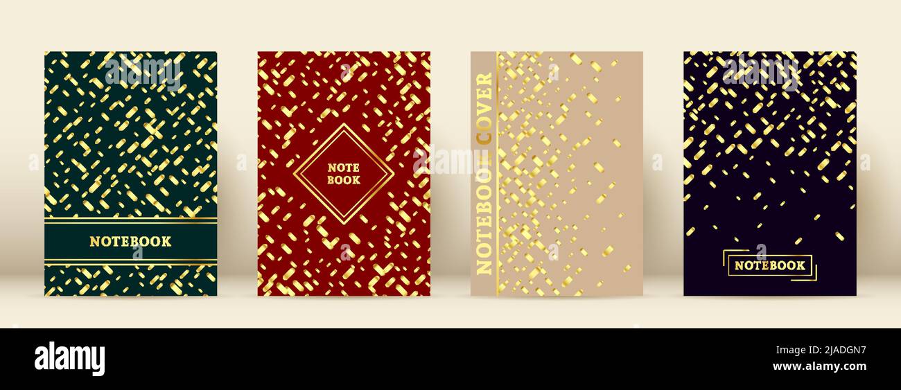 Geometric cover memphis notebook gold stripe set. Lush abstract ...
