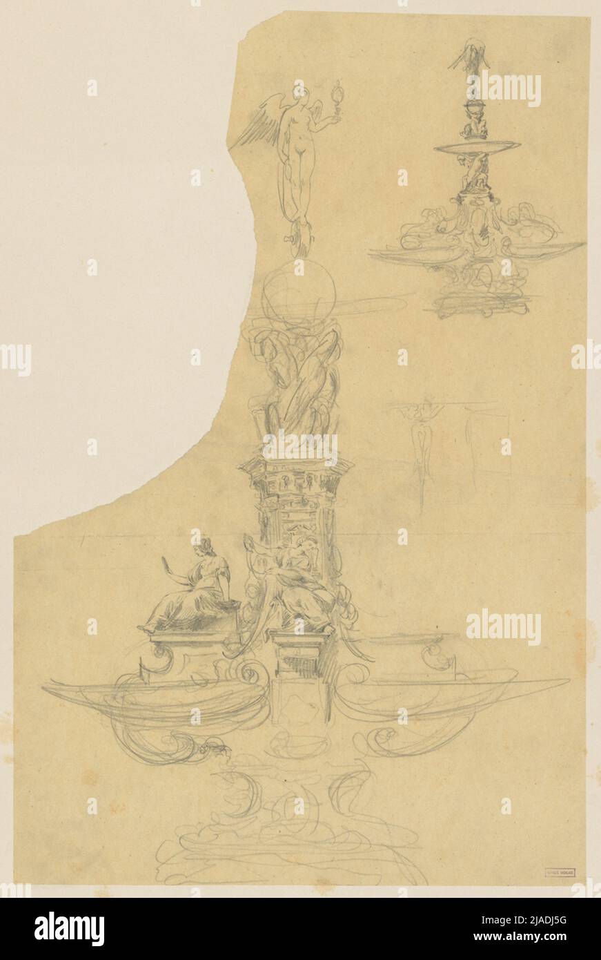 Two fountain plans. Hans Makart (1840-1884), artist Stock Photo - Alamy