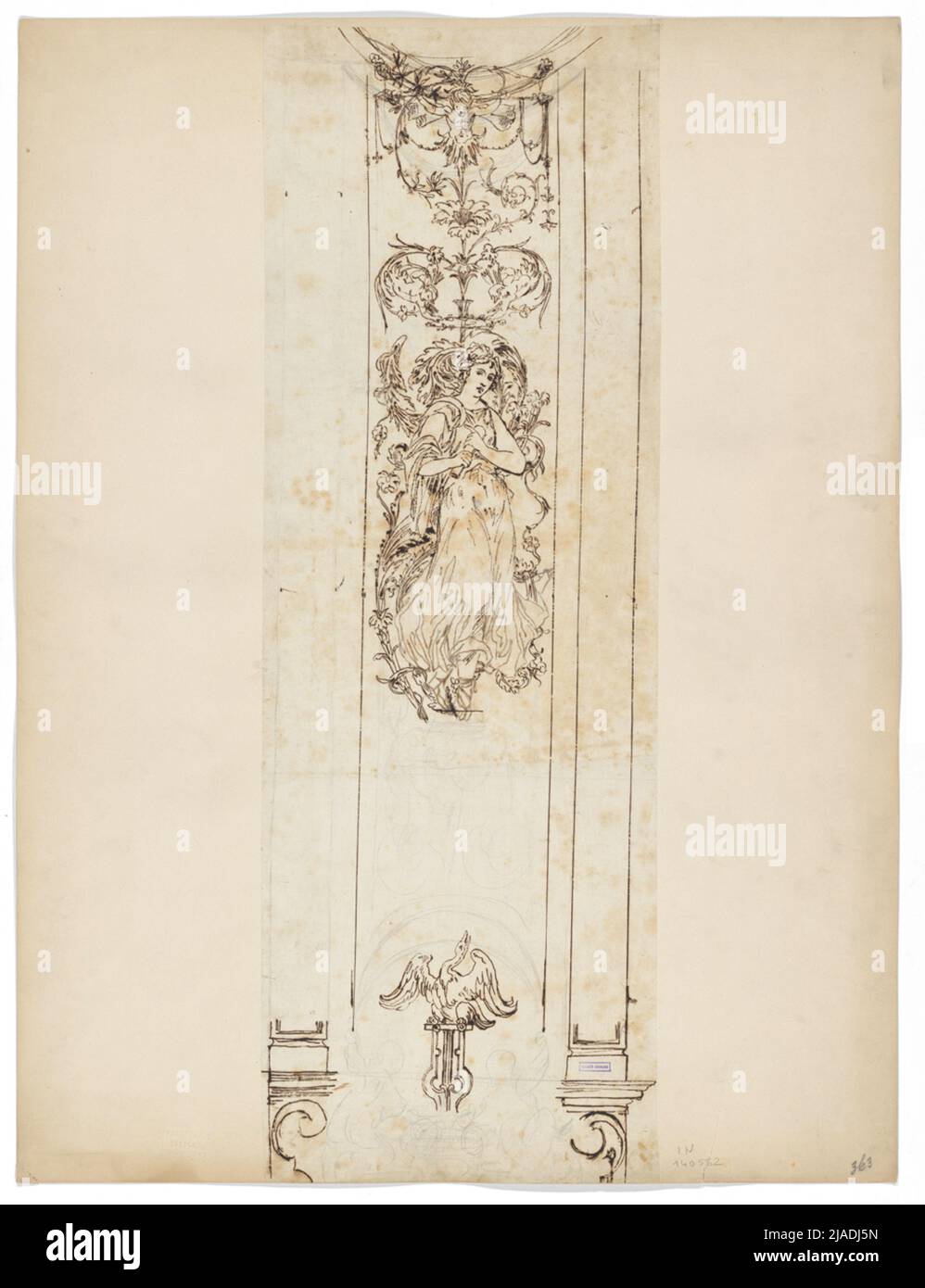 Allegory with grotesque (study on the curtain for the Vienna City ...