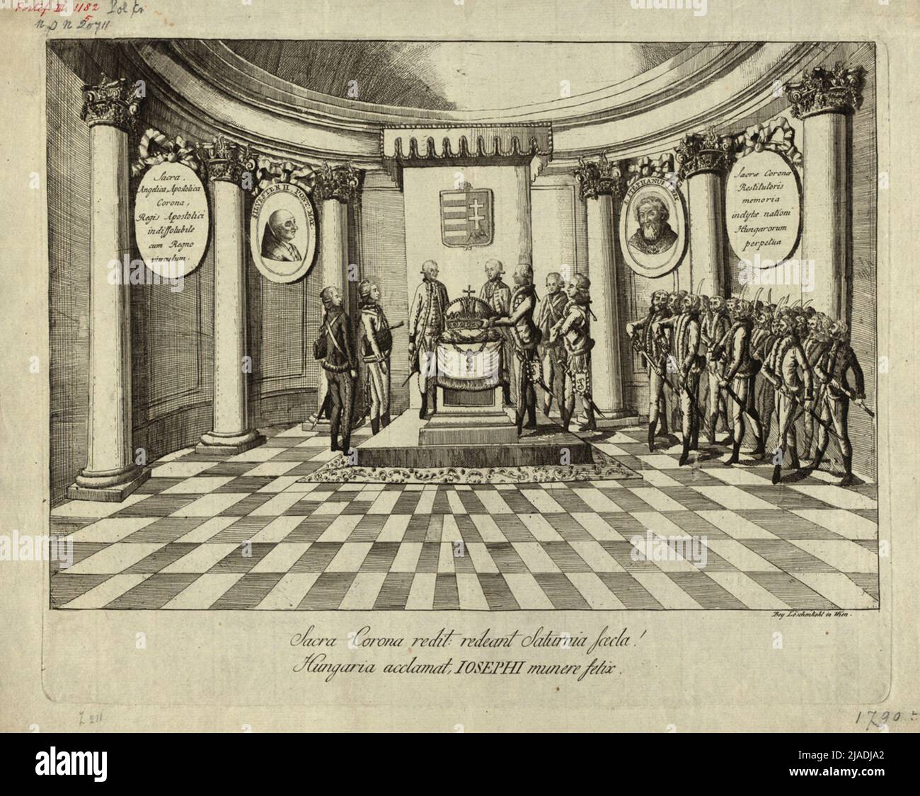 Joseph II gives the Hungarian back the Stephanskrone. Johann Hieronymus ...