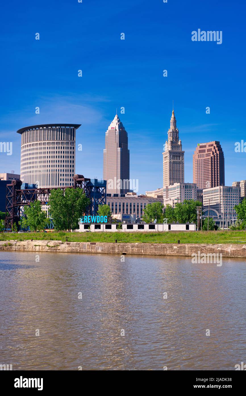 Cleveland Skyline with BrewDog Stock Photo - Alamy