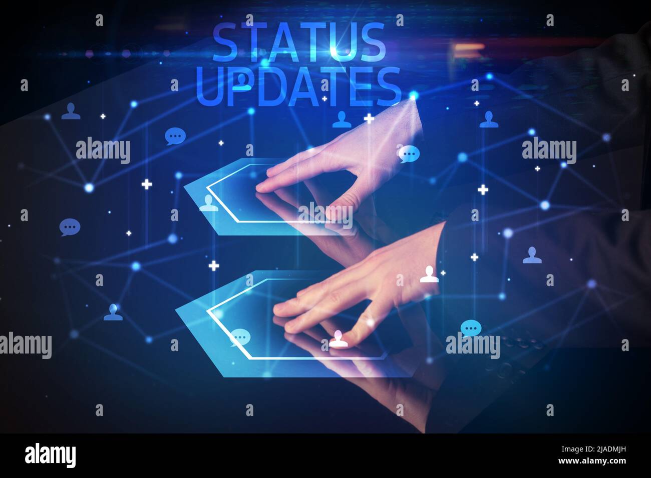 Navigating social networking with social icons Stock Photo - Alamy