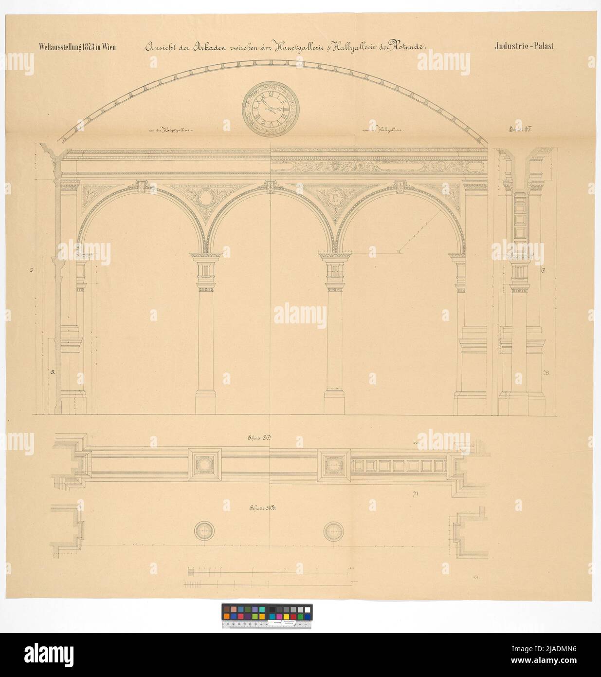 World Exhibition 1873: Industrial Palace, view of the arcade between ...
