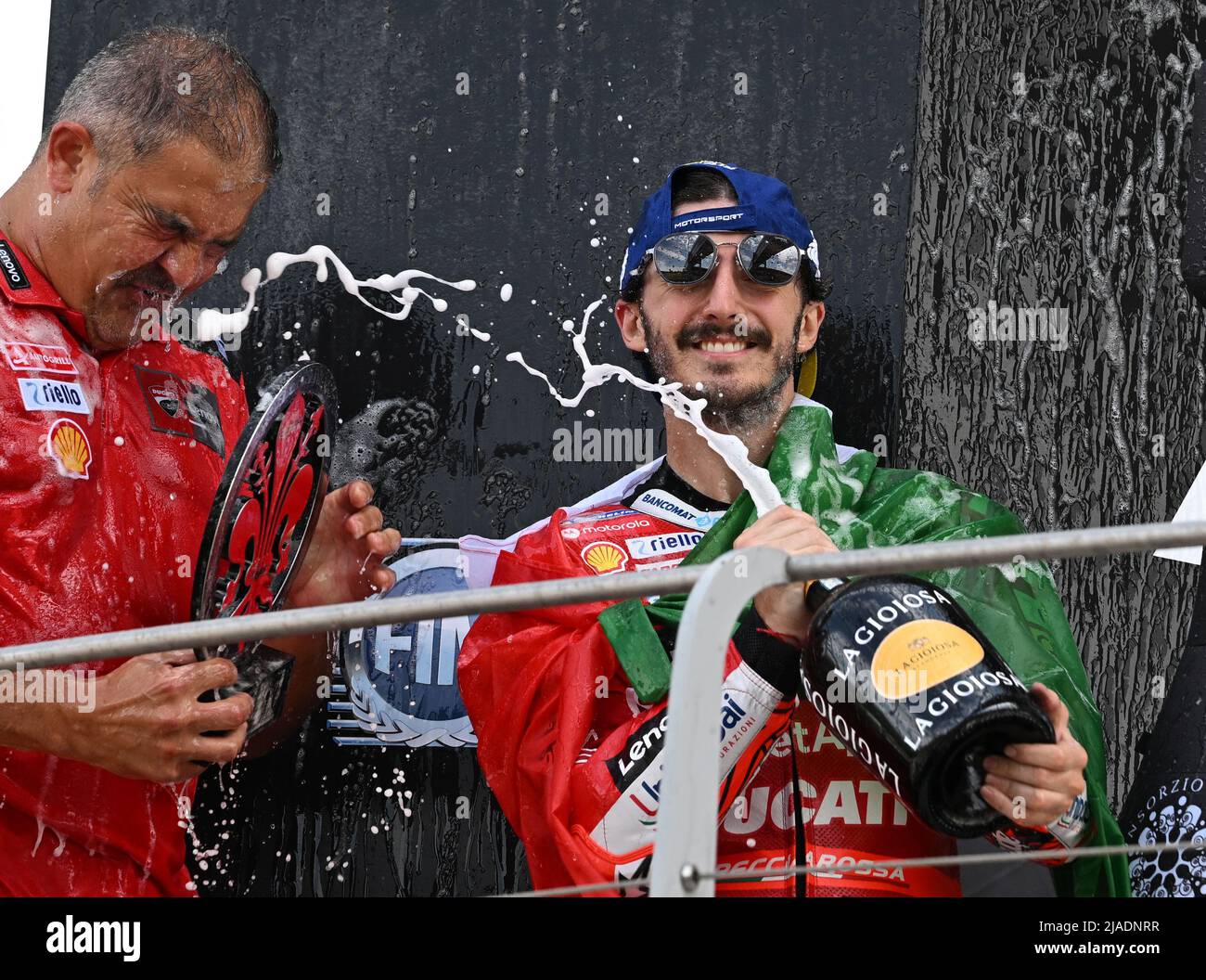 Scarperia, Italy. 29th May, 2022. Francesco Bagnaia (R) of Ducati ...