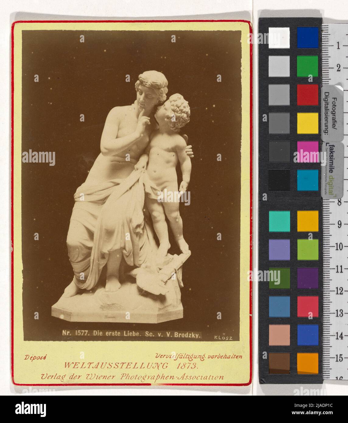 World Exhibition 1873: "The first love", sculpture by Victor Brodzky ...