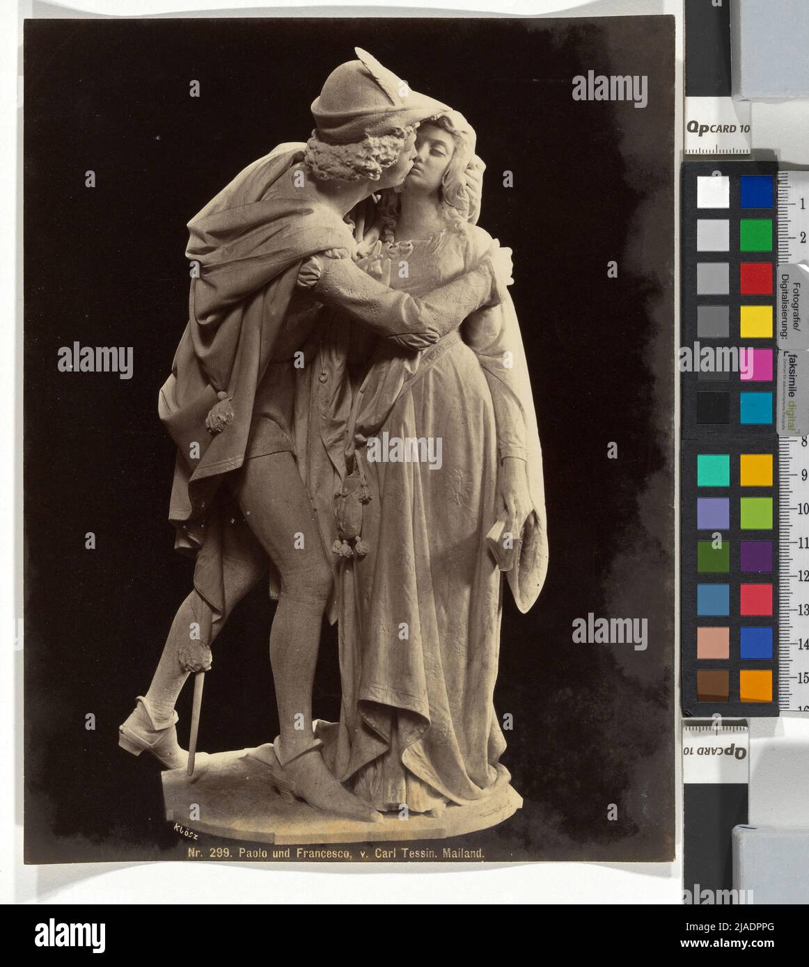 World Exhibition 1873: "Paolo and Francesca von Rimini", sculpture by Carlo Pessina, Milan (No ...