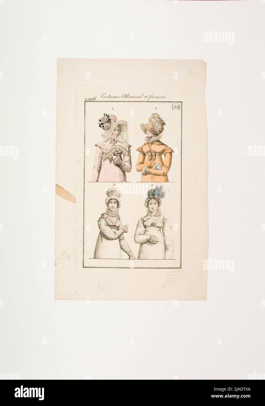 Fashion image: "Four half -figures, after the Viennese and Paris ...