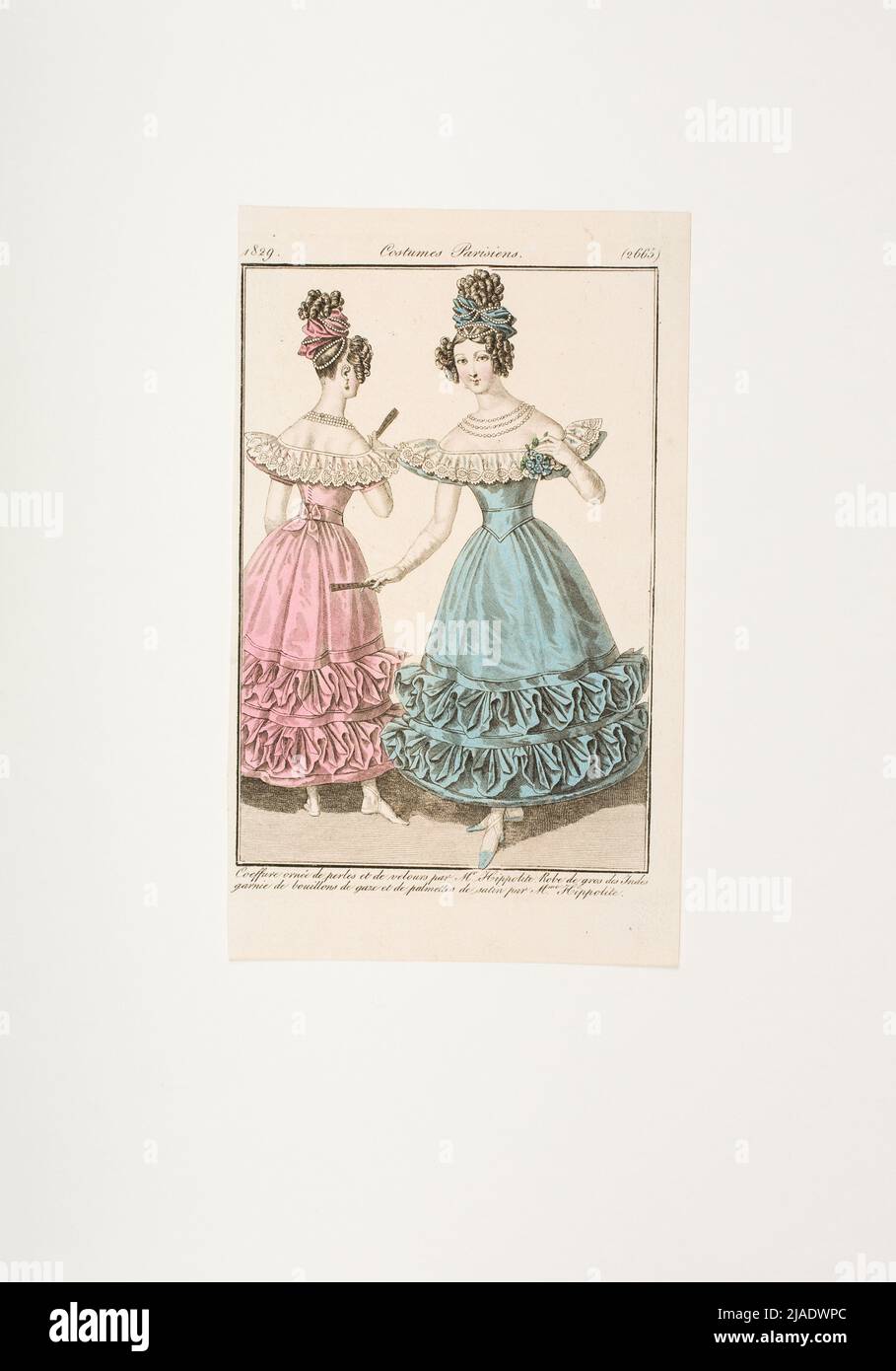 Fashion image: two ladies in clothes made of large of the gross in blue ...