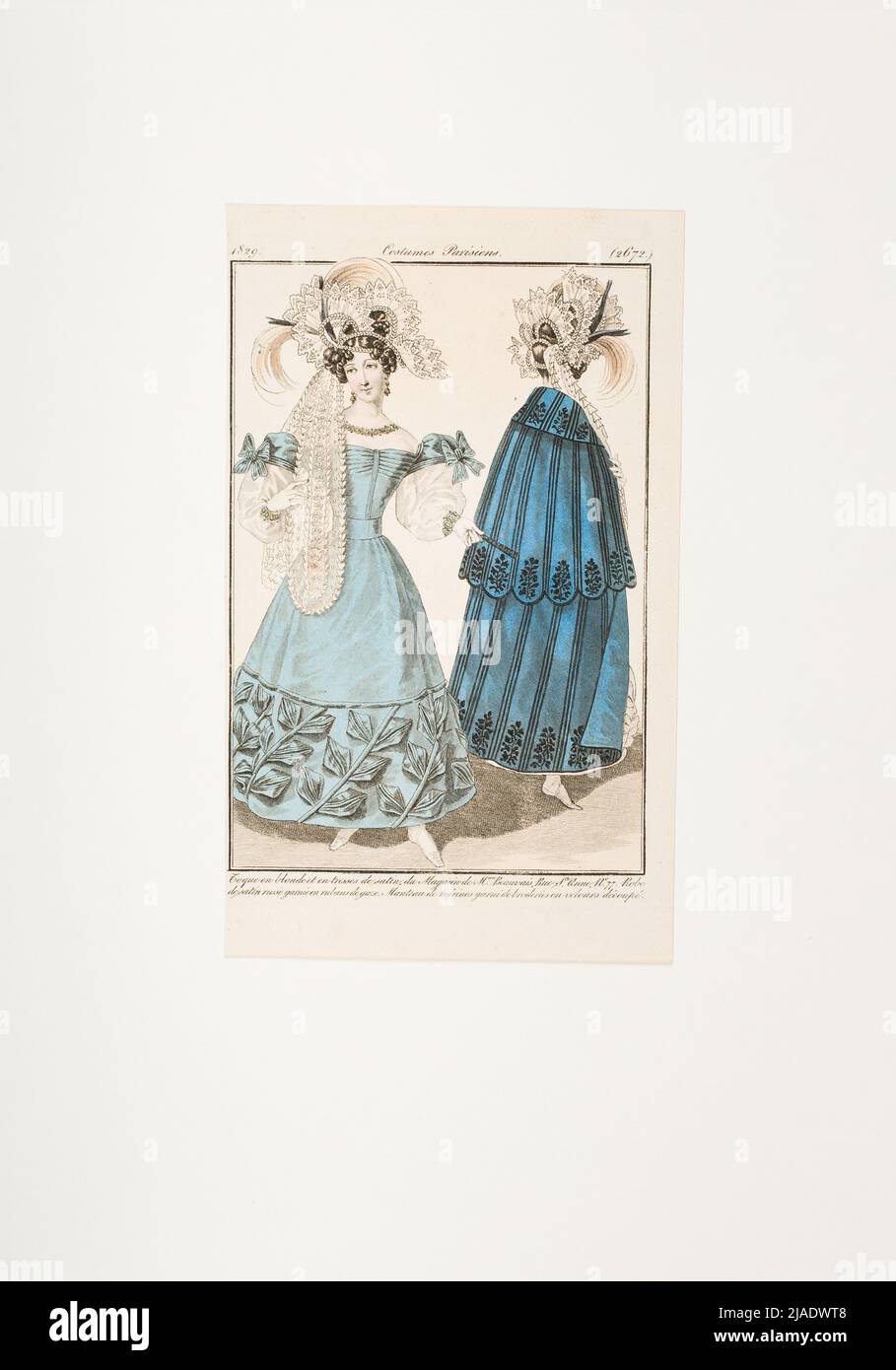 Fashion image: two women with lush head plaster, satin dress and wool ...