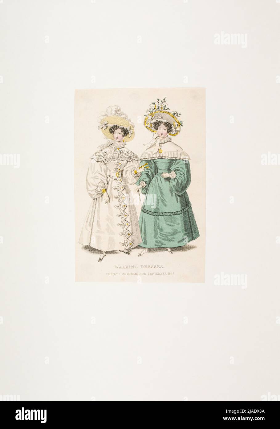 Fashion image: two figures, outline dresses. Unknown Stock Photo - Alamy