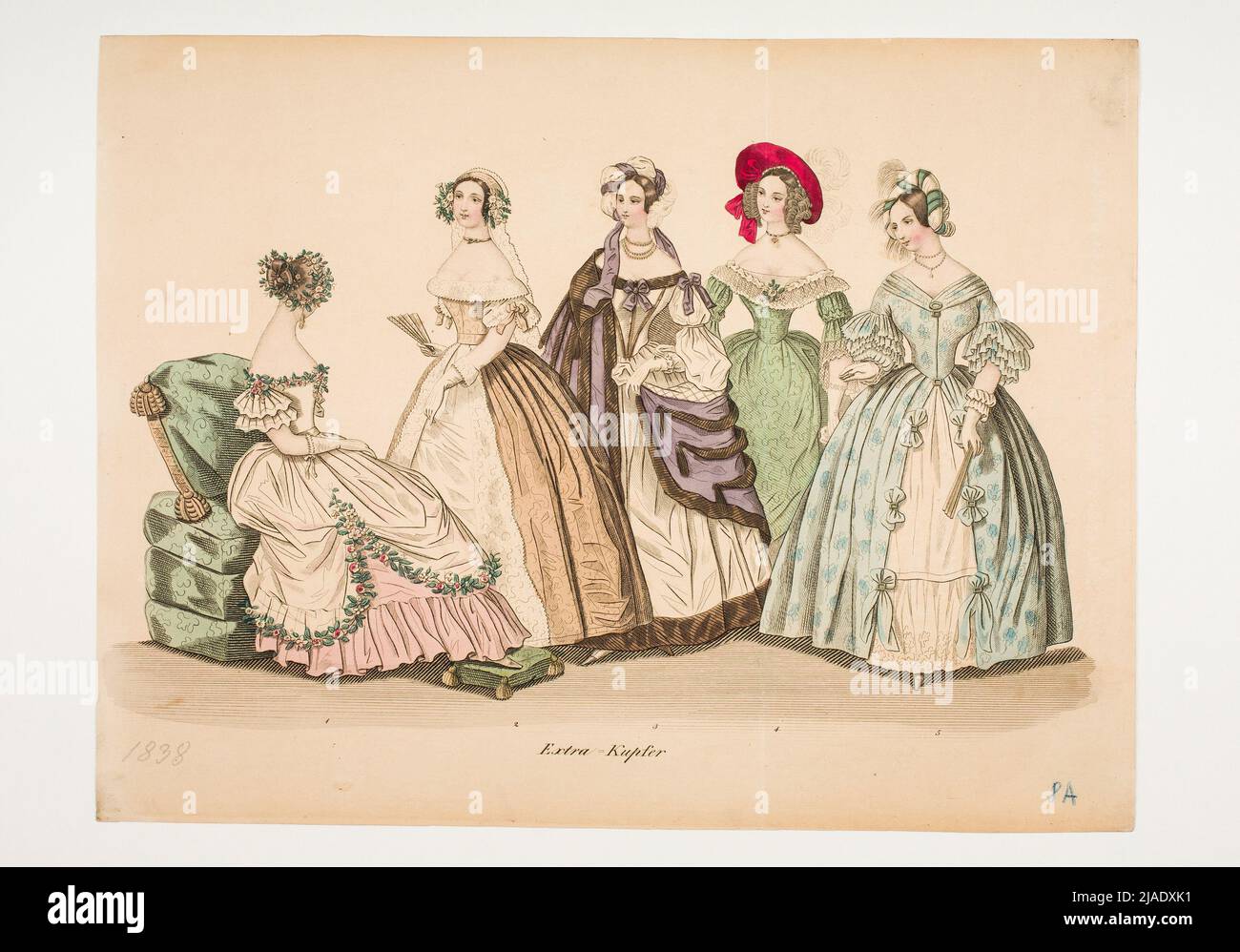 Fashion image: five figures, festive dresses. Unknown Stock Photo - Alamy