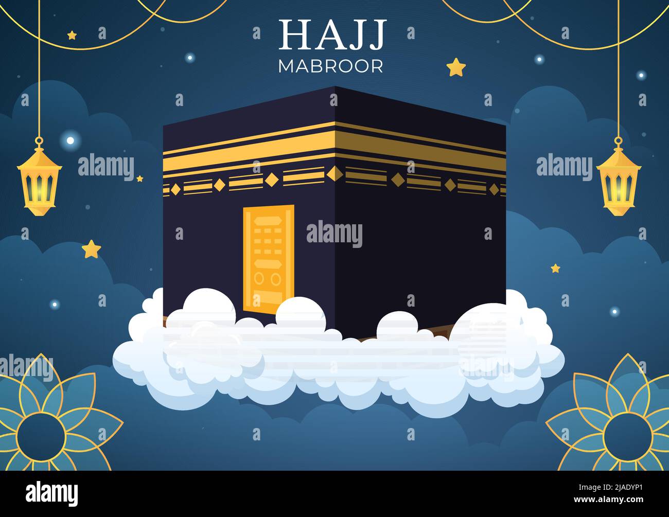 Hajj or Umrah Mabroor Cartoon Illustration with People Character and ...