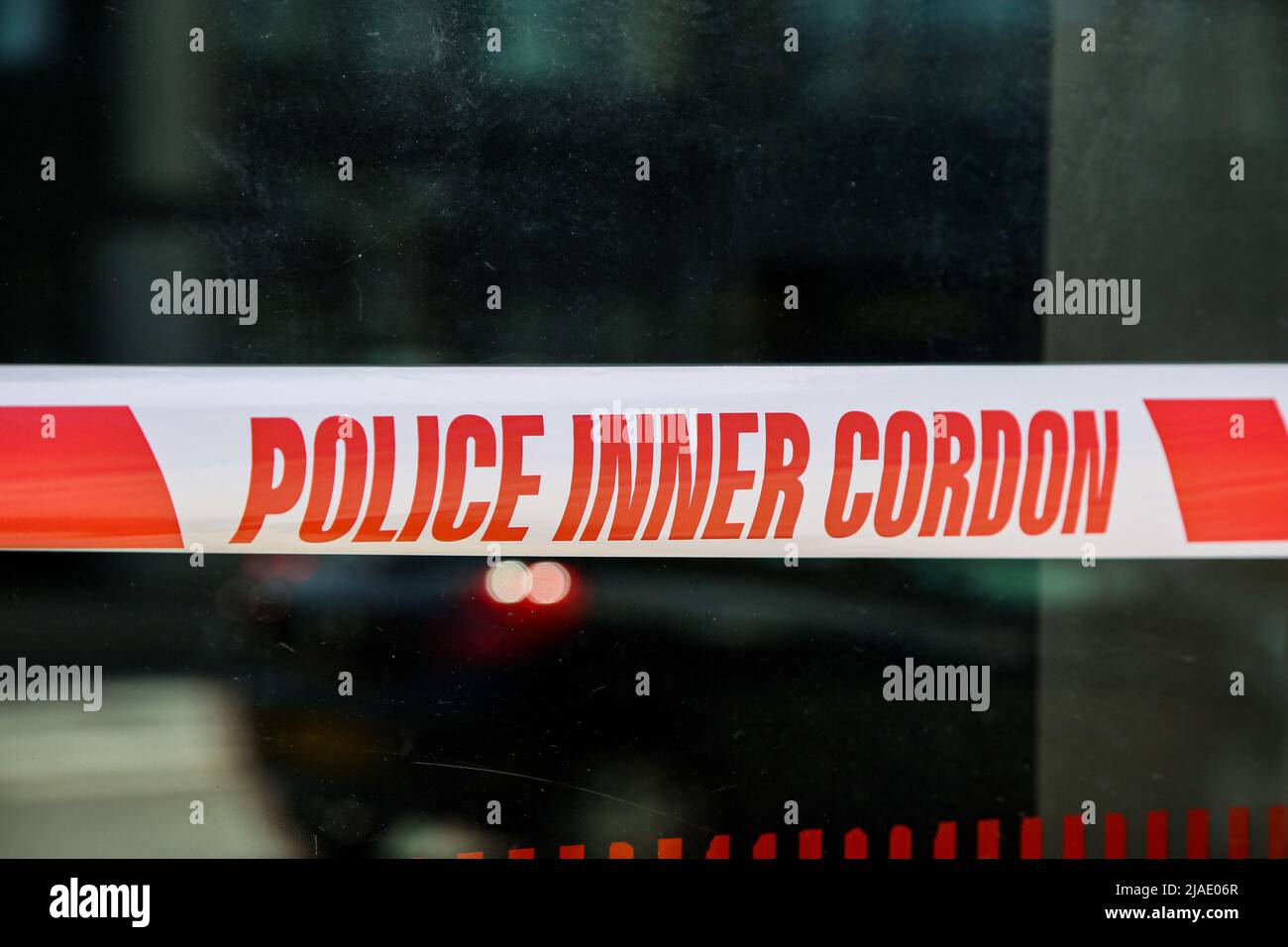 A police tape at a crime scene. (Photo by Dinendra Haria / SOPA Images ...
