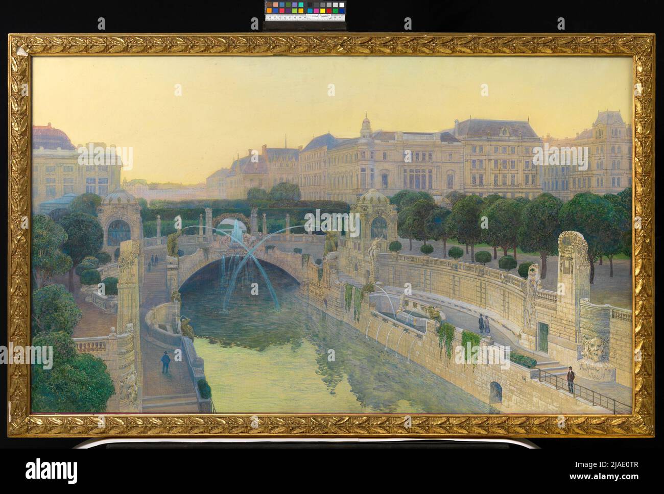 Completion of the Vienna River bulge at the city park, perspective. Friedrich Ohmann (1858-1927 ...