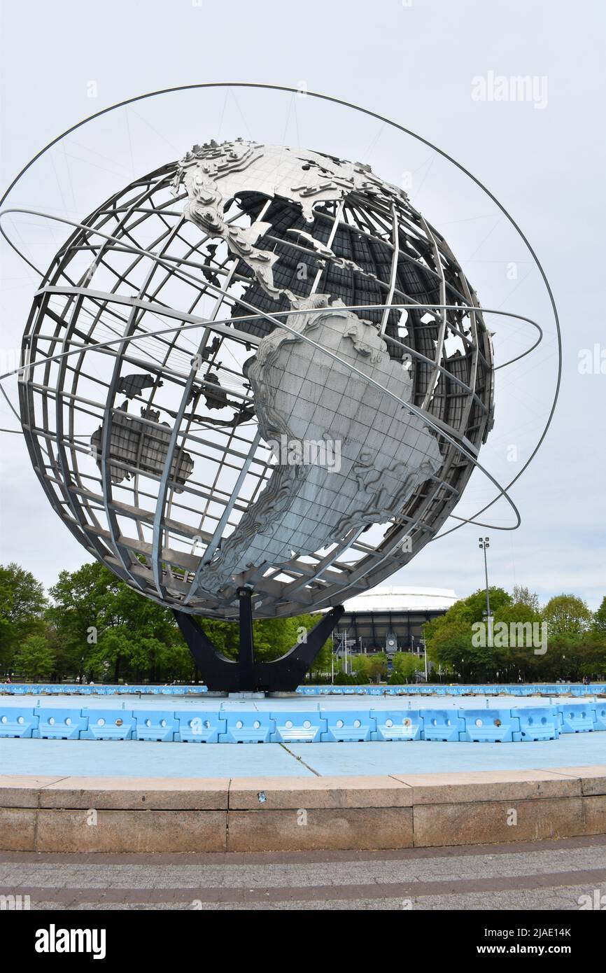 Corona, Queens, New York, USA - May 14, 2022- The Unisphere in the Flushing Meadows Corona Park ...