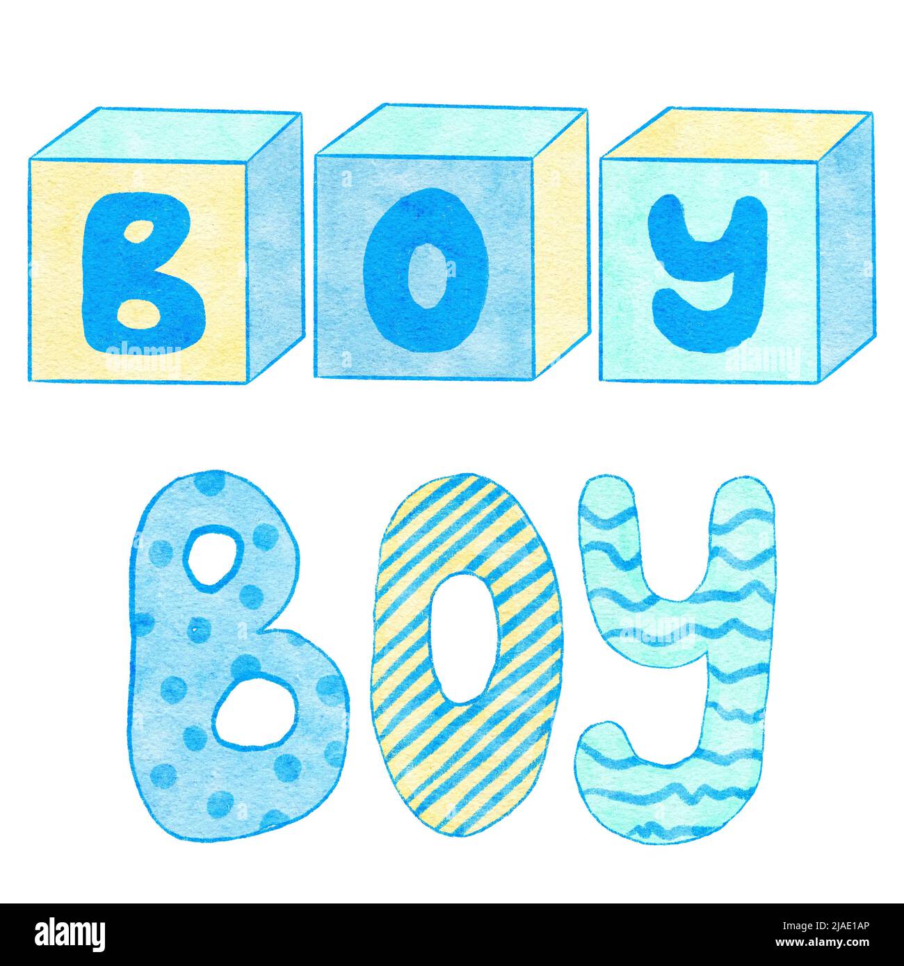 Baby Boy Blocks Clip Art