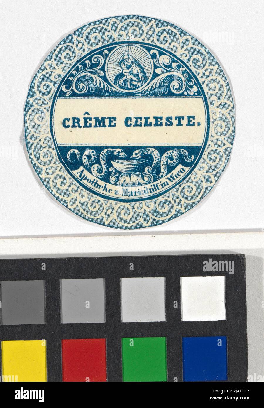 Label for "Crême Celeste" from the pharmacy to Mariahilf in Vienna ...