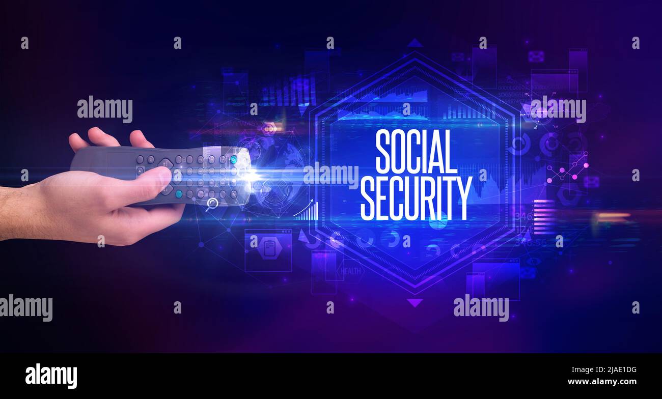 hand holding wireless peripheral, cyber security concept Stock Photo ...