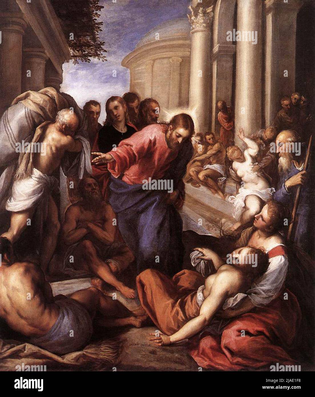 Healing the Paralytic at Bethesda Stock Photo - Alamy