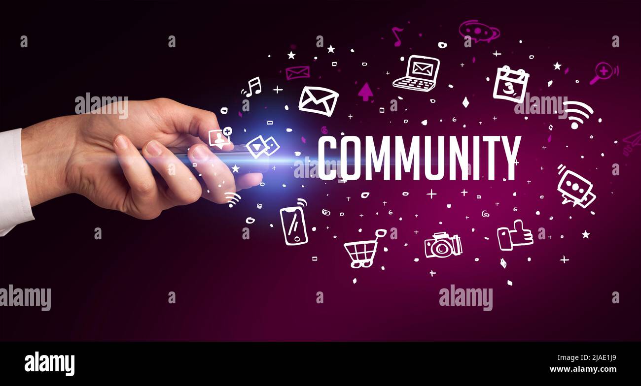 hand holding wireless peripheral concept Stock Photo - Alamy