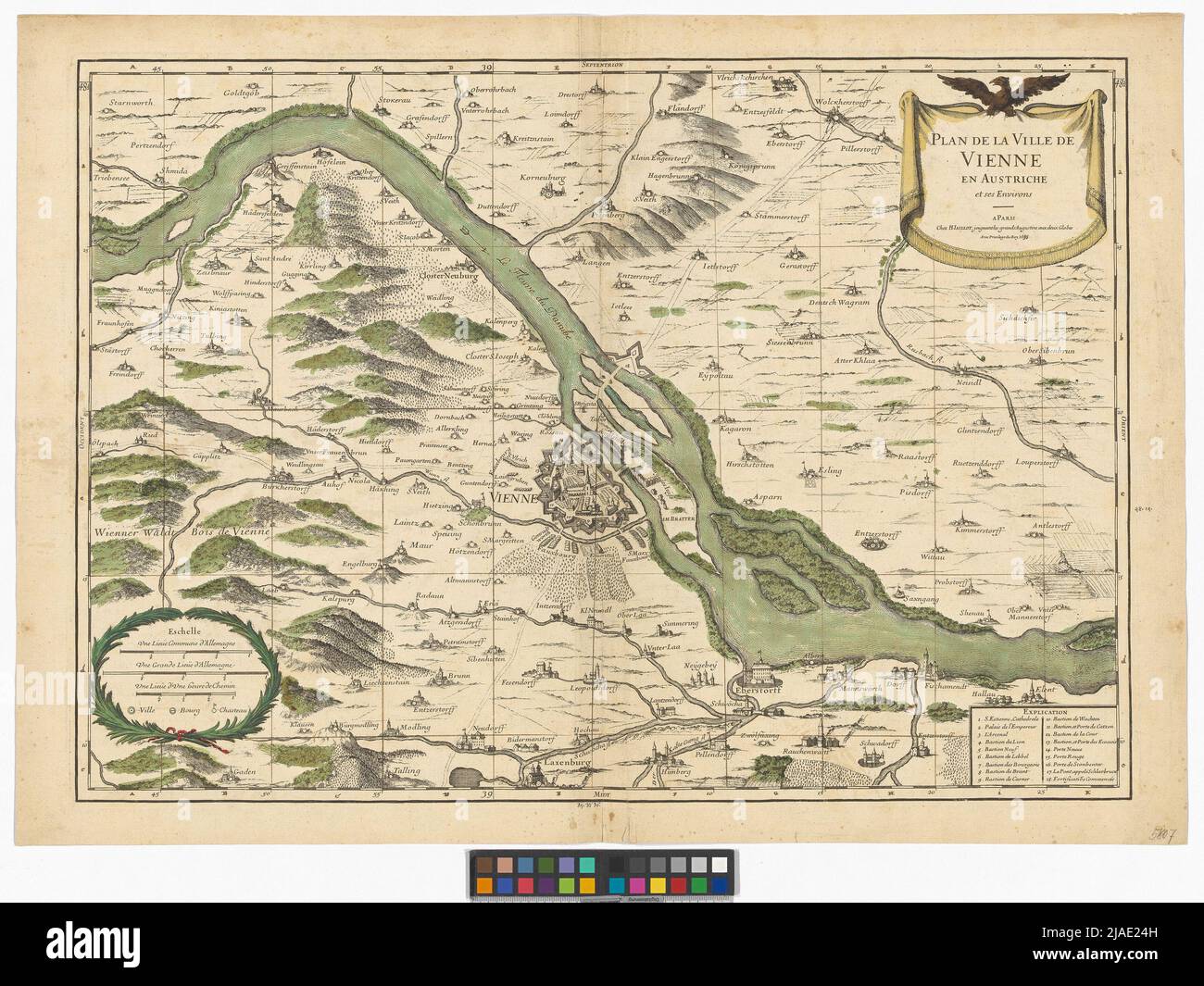 Plan of the city of Vienna in Austriche and its surroundings ...